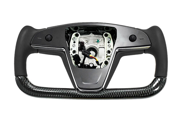 Model S / X Plaid & Long Range Carbon Fiber Yoke Steering Wheel - T ...