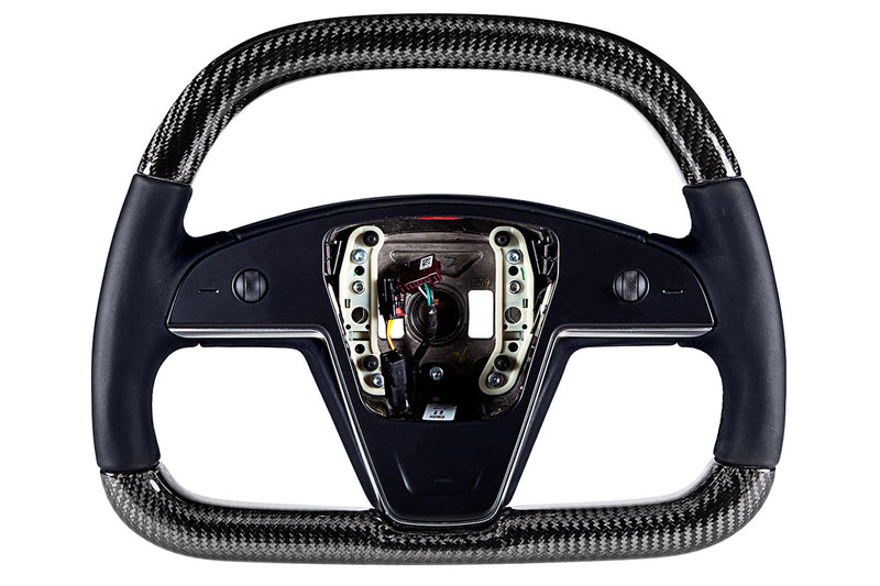 Model S / X Plaid & Long Range Yoke Replacement 360 Carbon Fiber Steer ...