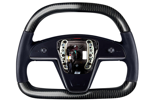 Model S / X Plaid & Long Range Yoke Replacement 360 Carbon Fiber Steer ...