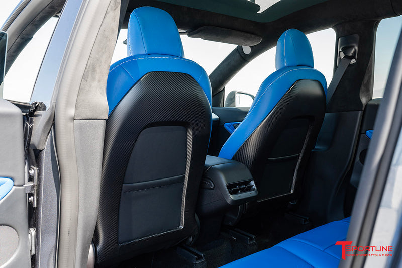 Tesla Model Y Precision Carbon Fiber Seat Back Set (2 front seats) - T ...