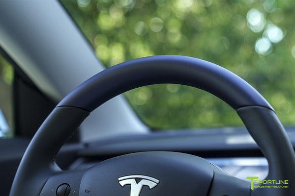 Tesla Model 3 Satin Deep Blue Metallic Interior Trim Kit (Steering Whe ...